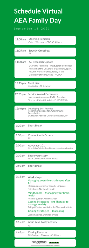 Register Now for the Virtual AEA Family Day - Autoimmune Encephalitis ...